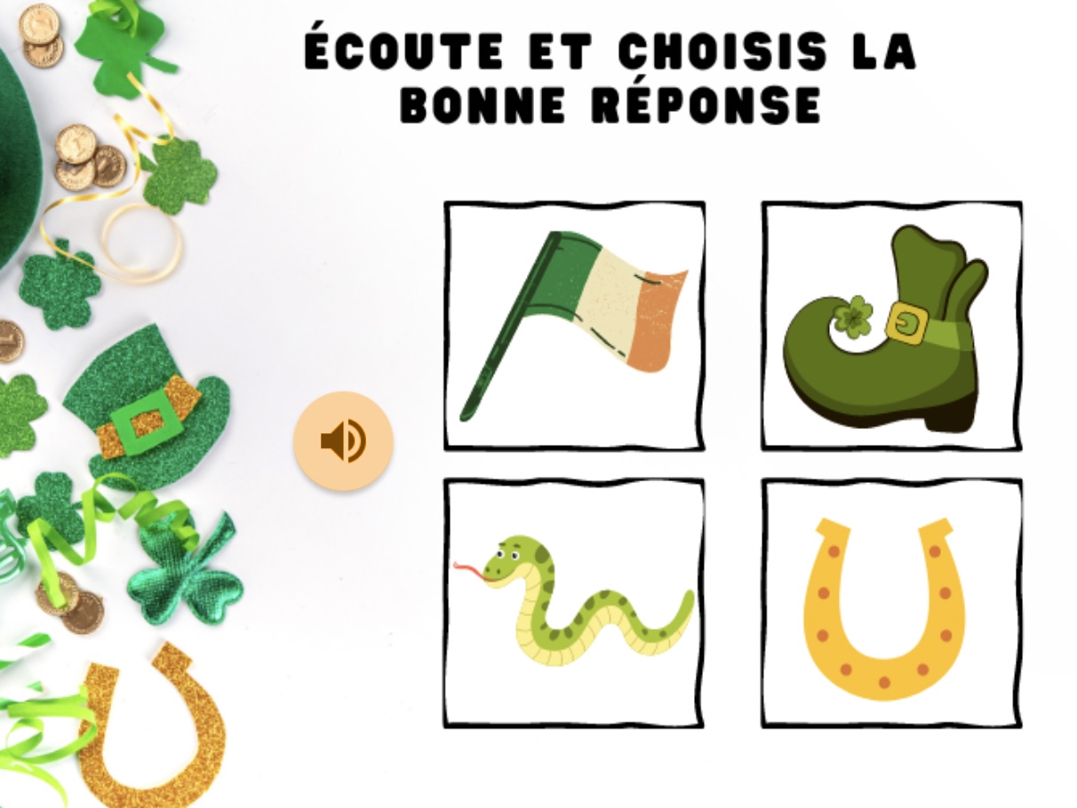Jour de la St Patrick Vocabulaire GOOGLE SLIDES Audio SET 1 - Autonomie ...