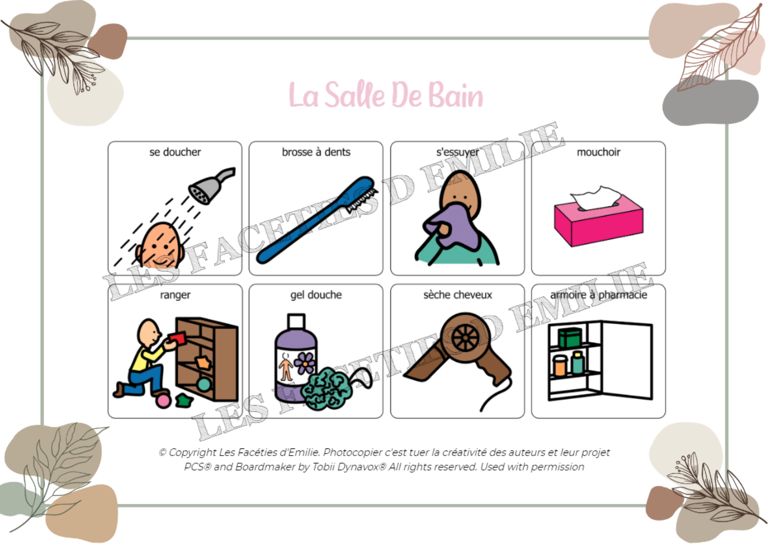 Loto de la Salle de Bain - Etude de la Langue CE1, CP, Grande Section ...