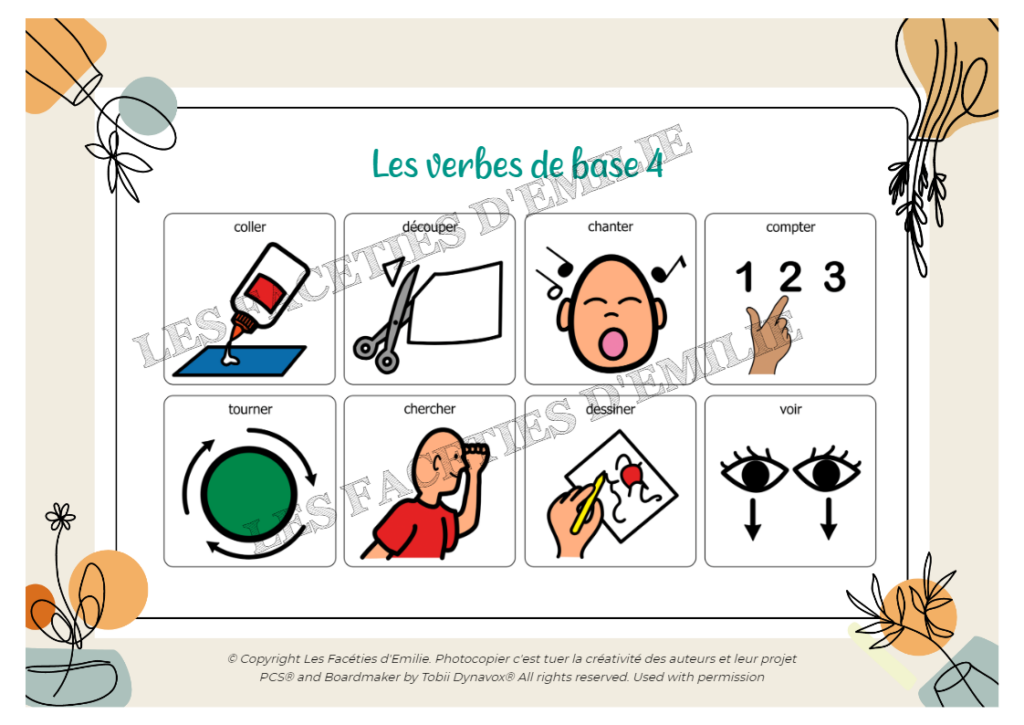 Loto des verbes de bases, Pictogrammes PCS - Etude de la Langue CE1, CP ...