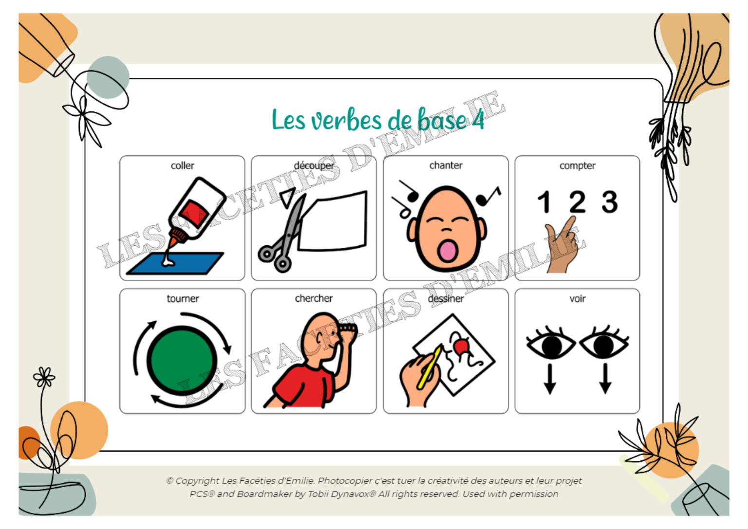 Loto des verbes de bases, Pictogrammes PCS - Etude de la Langue CE1, CP ...