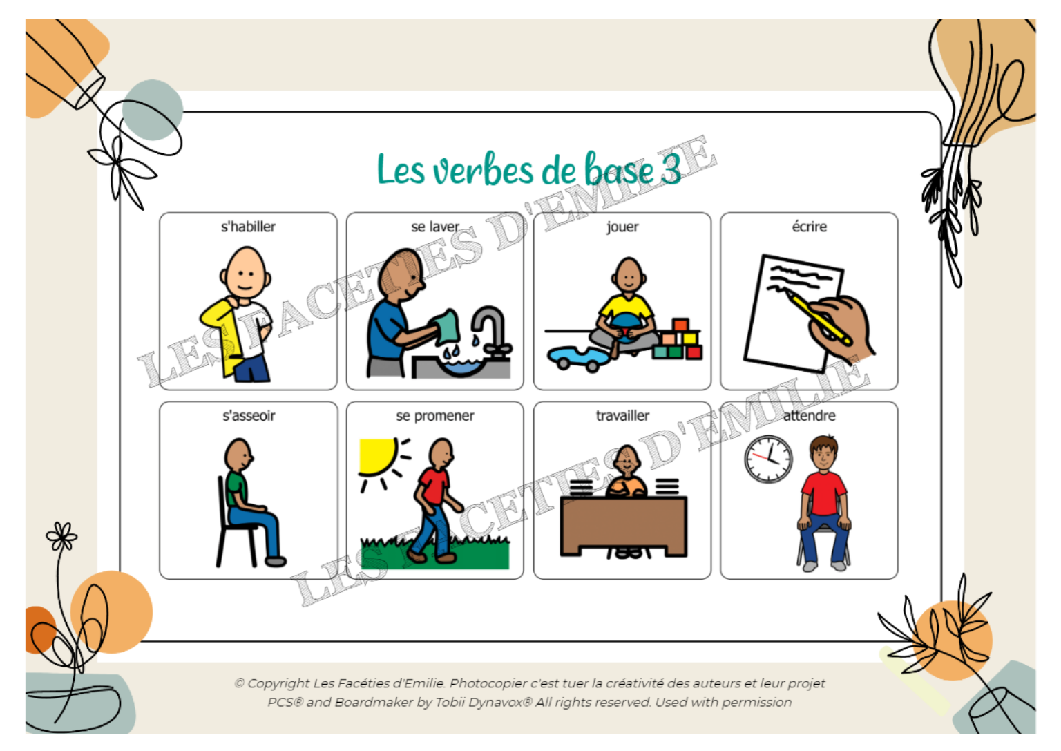 Loto des verbes de bases, Pictogrammes PCS - Etude de la Langue CE1, CP ...