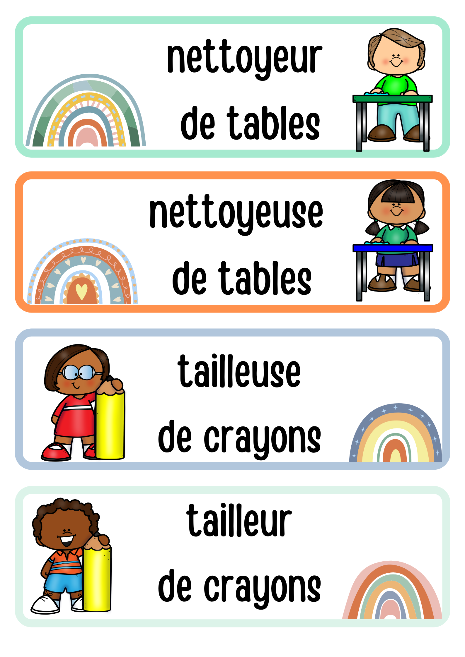 Décor Classe Rentrée BOHO Responsaibilités - Organisation de la classe ...