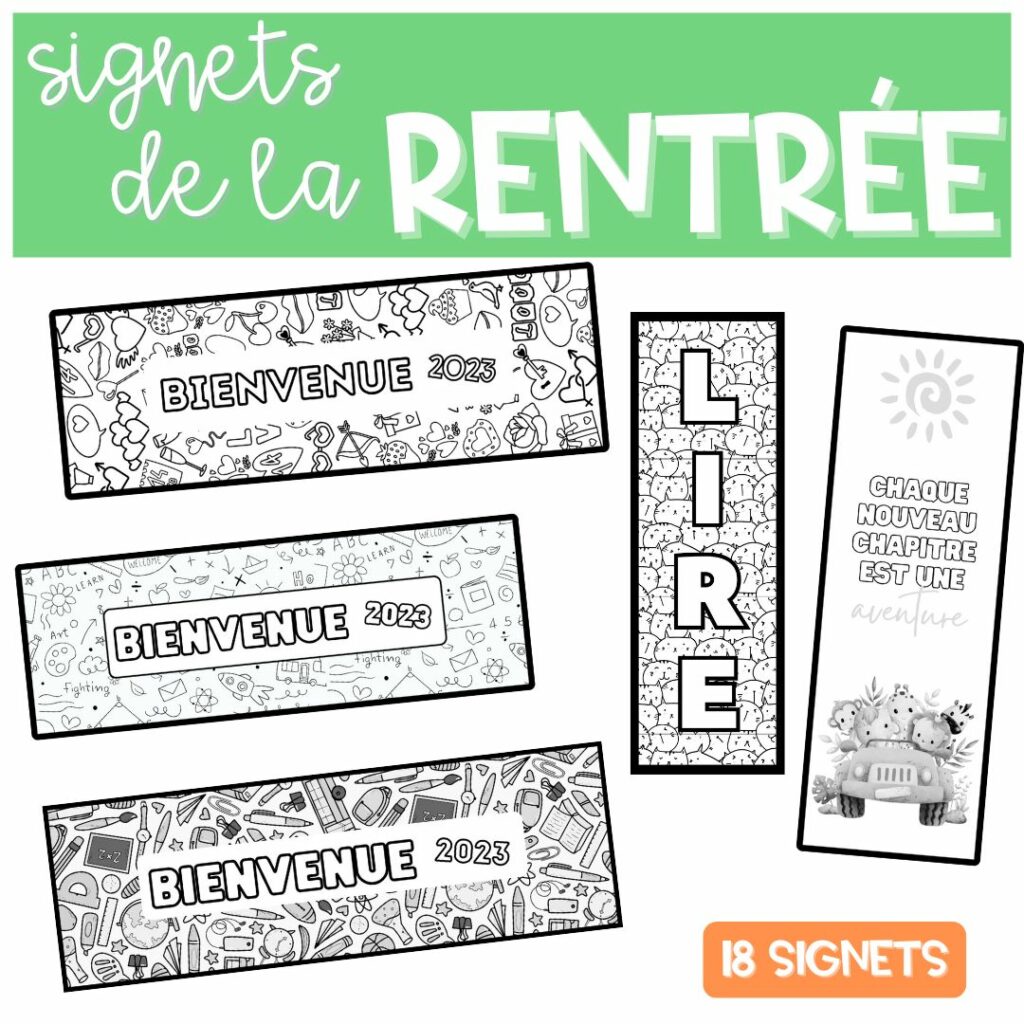 Signets de la rentrée 2023 - Marque-pages - Organisation de la classe ...