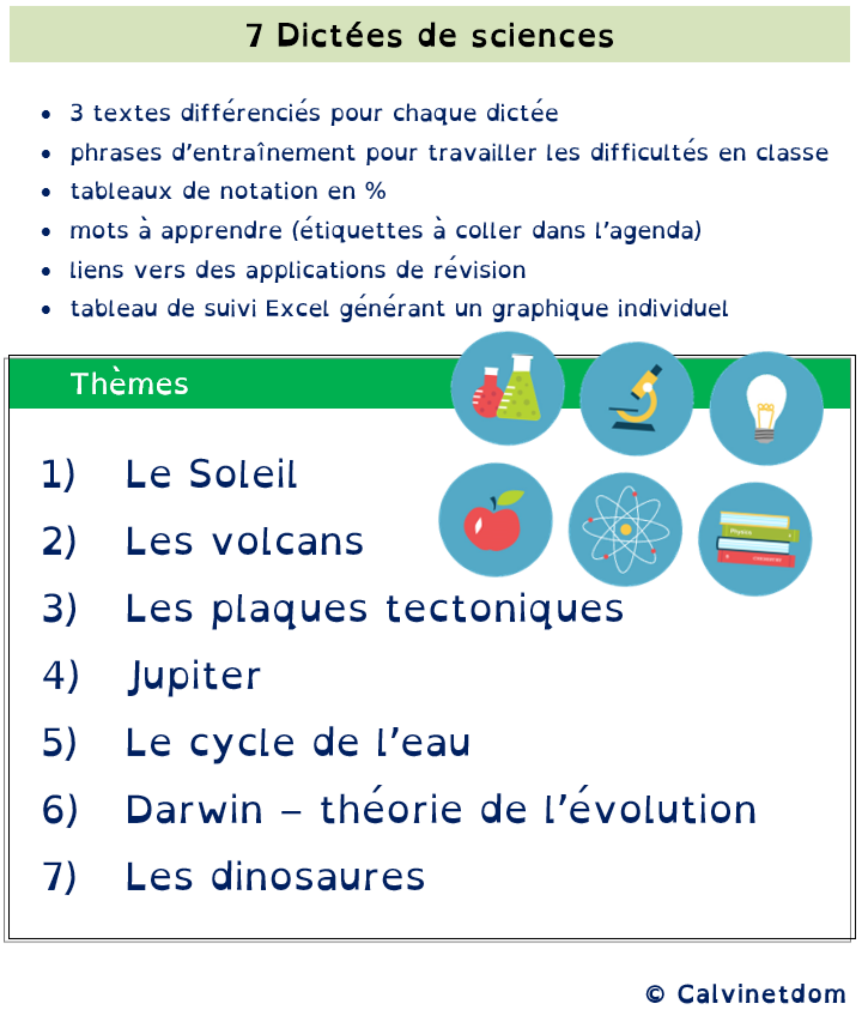 Dictées de sciences - CE2 (différenciées + applications) - Etude de la ...