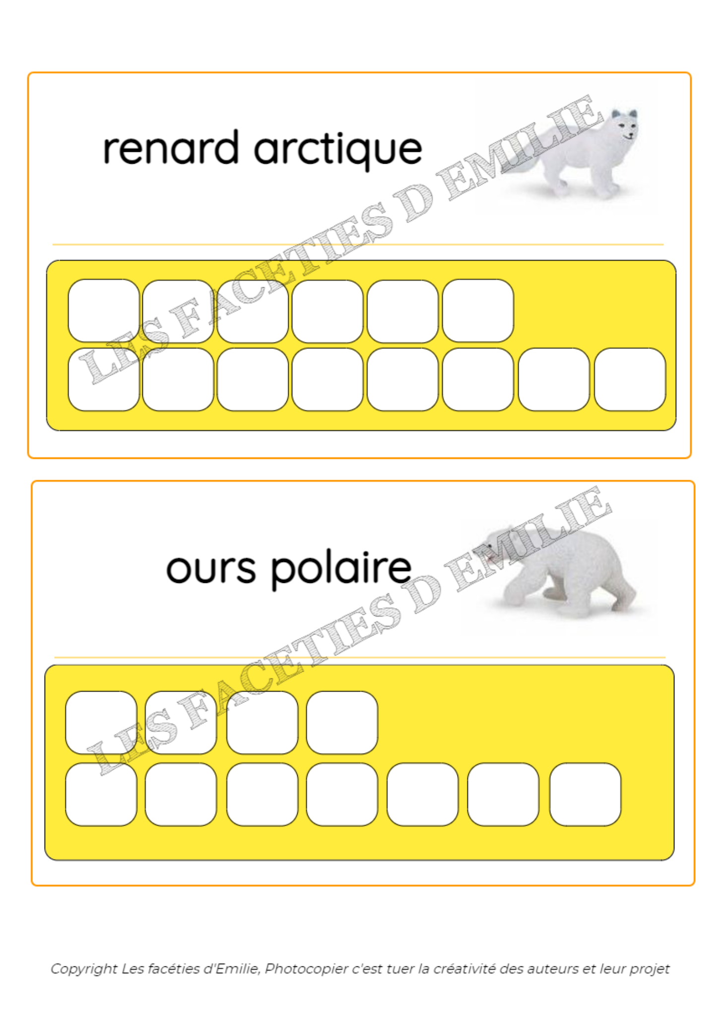 Lettres mobiles Figurines des animaux de l'Arctique - Découverte du ...