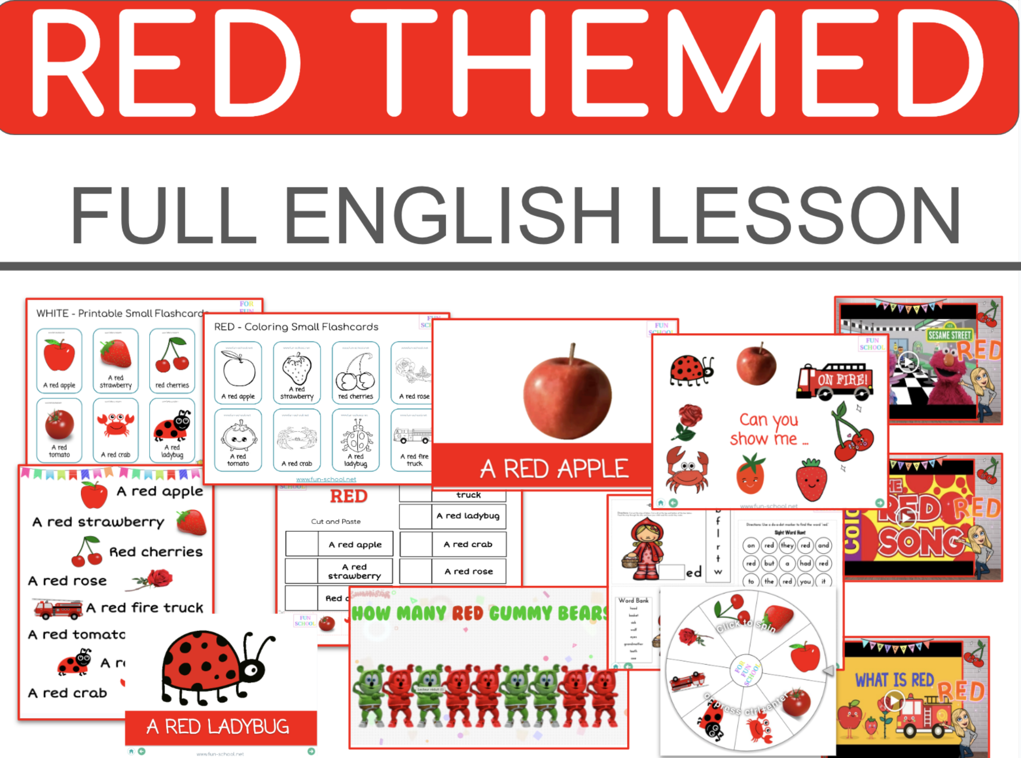RED _ FULL ENGLISH LESSON - Anglais CE1, CE2, CM1, CM2, CP, Maternelle ...