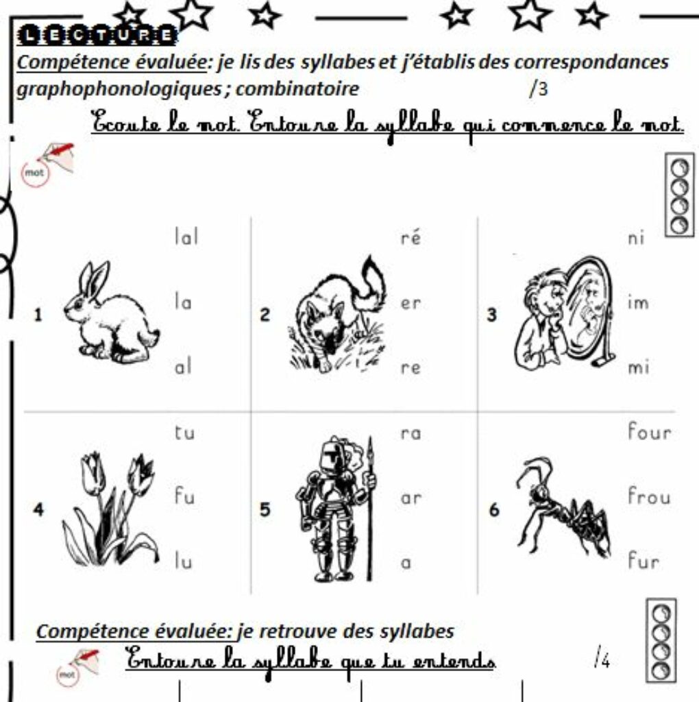 évaluation trimestre 1 français cp - Etude de la Langue, Lecture ...