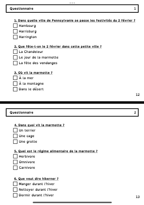 Le jour de la Marmotte - Geographie, Lecture CP - La Salle des Maitres