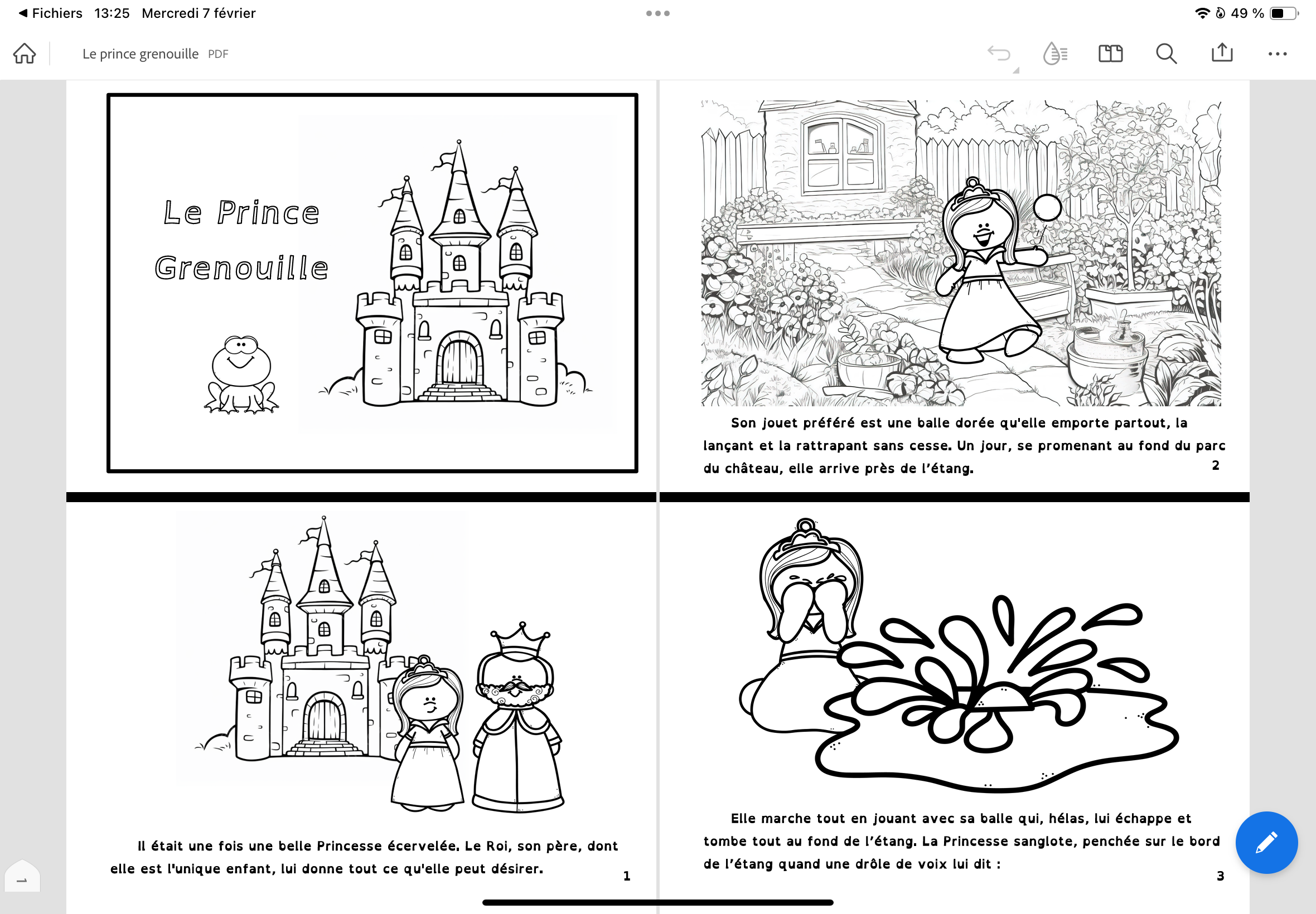 Histoire du Prince Grenouille, vocabulaire, compréhension - Lecture CE1 ...