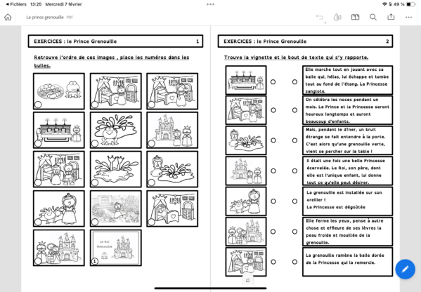Histoire du Prince Grenouille, vocabulaire, compréhension - Lecture CE1 ...